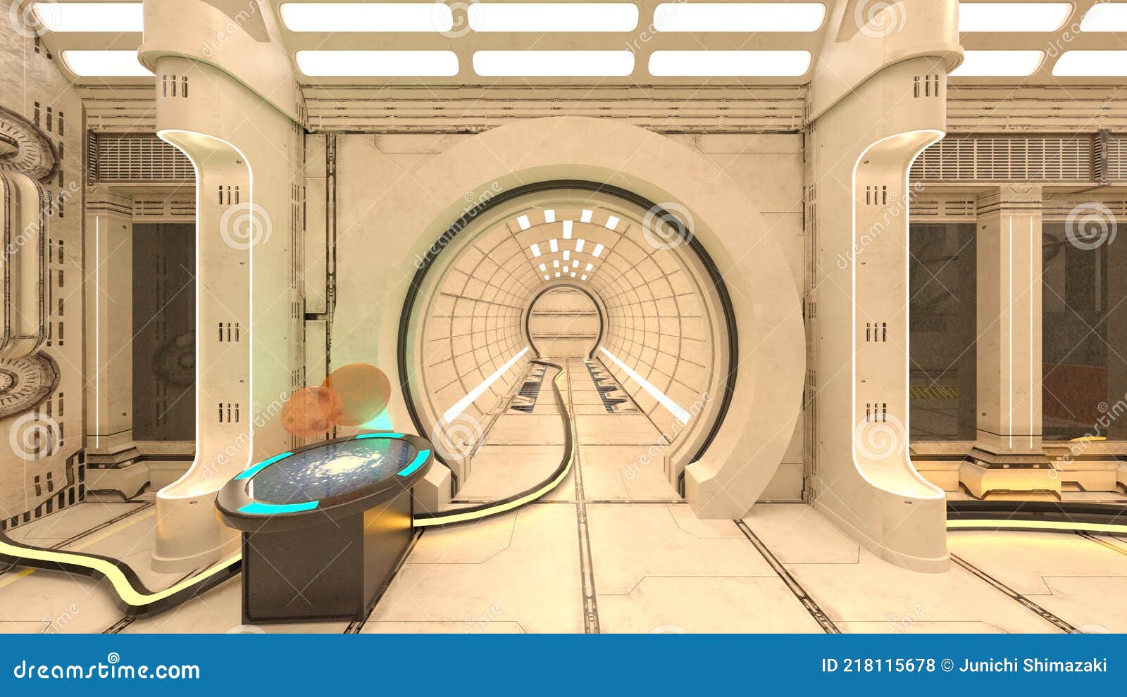 3D Rendering of Inside the Spaceship Stock Illustration - Illustration ...