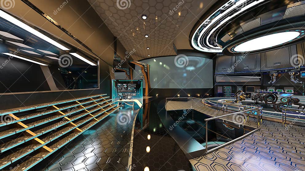 3D Rendering of the Inspection Room in the Spacecraft Stock ...