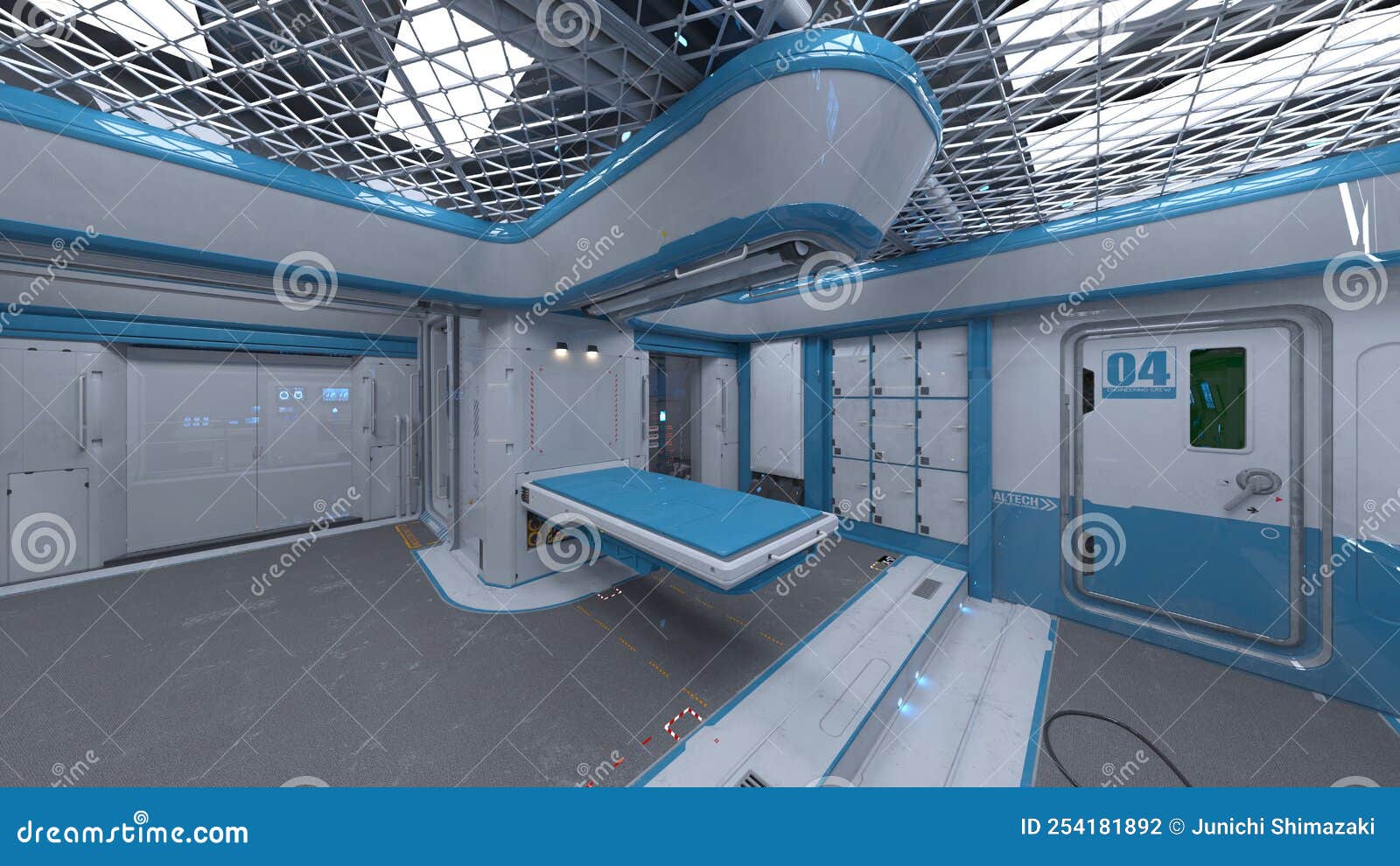 3D Rendering of the Inspection Room in the Spacecraft Stock ...