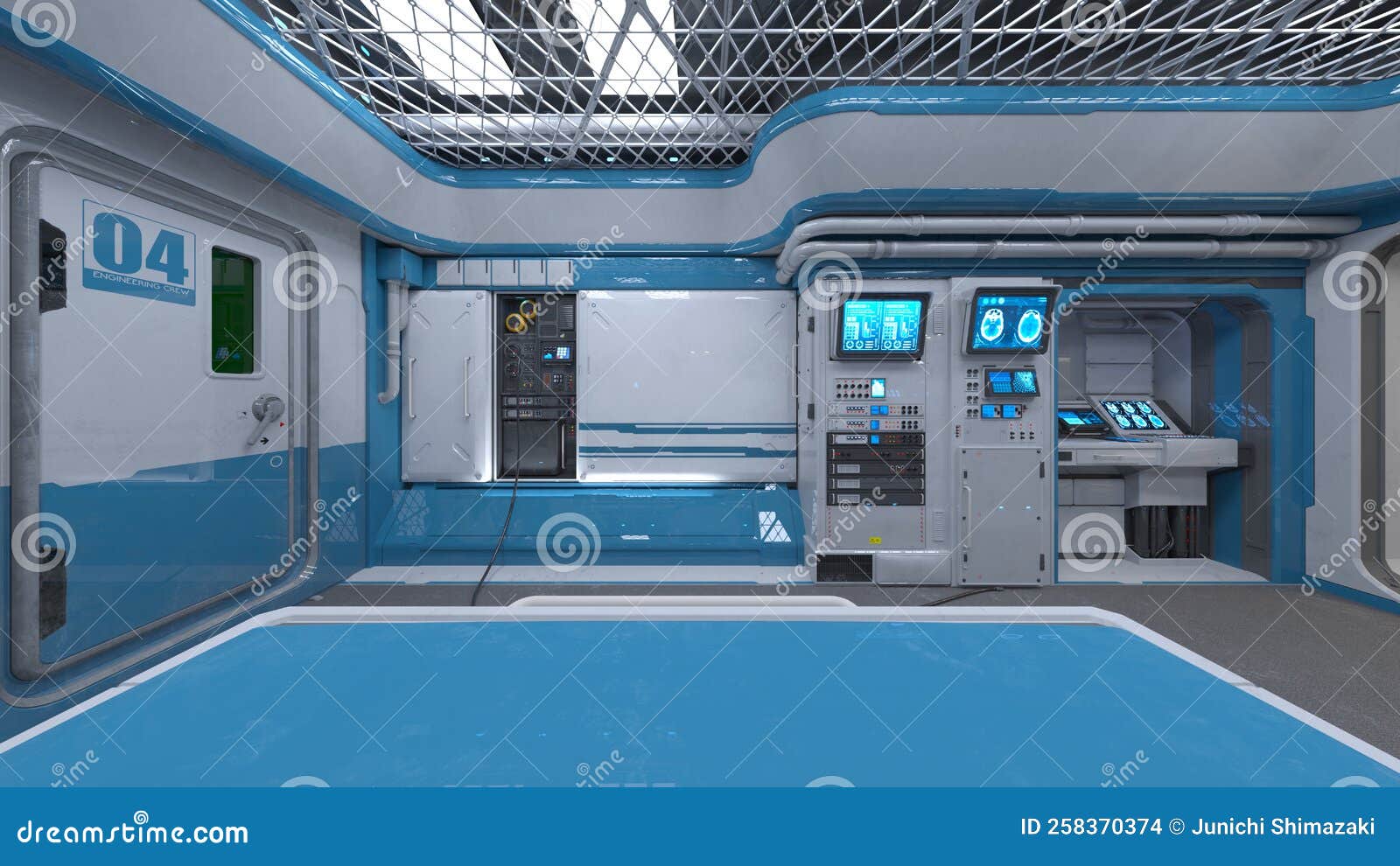 3D Rendering of the Inspection Room in the Spacecraft Stock ...