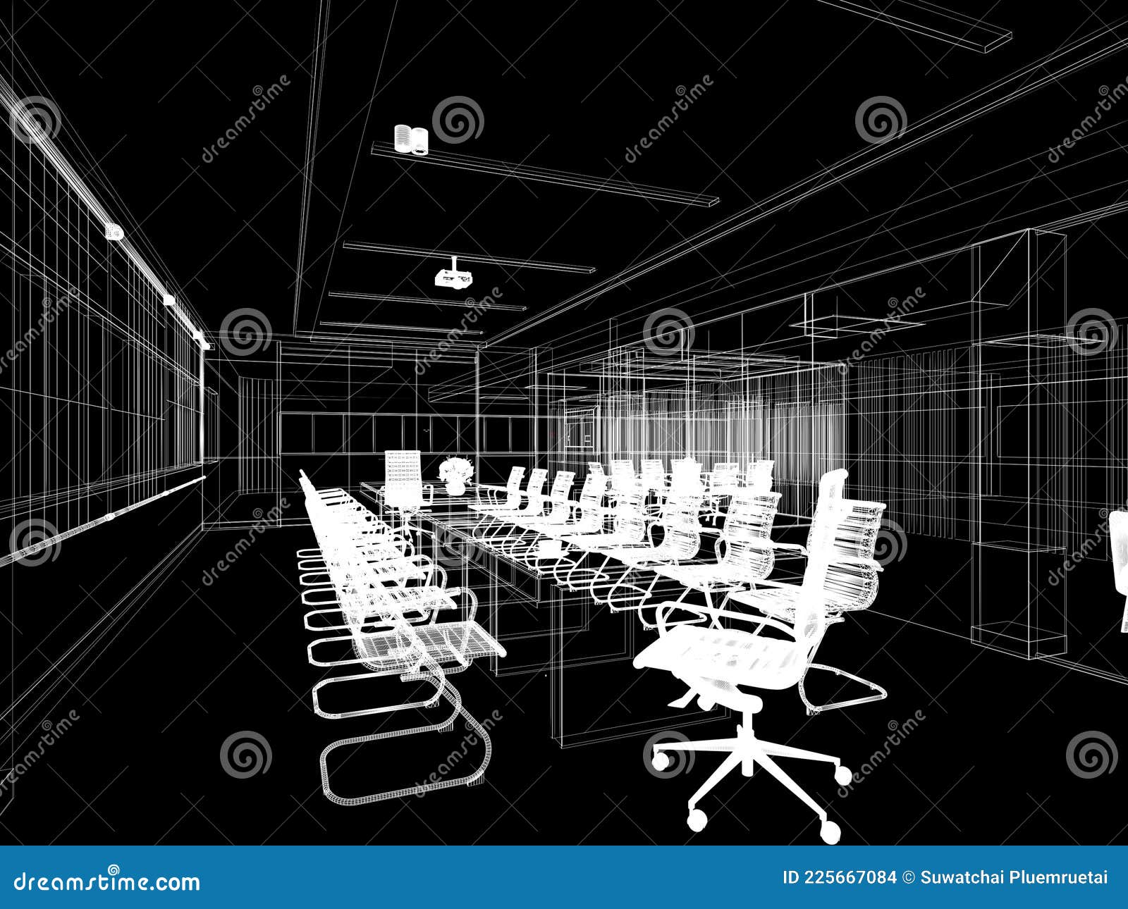 Interior Of Conference Hall In Pink Colors With Chairs, Board With A ...