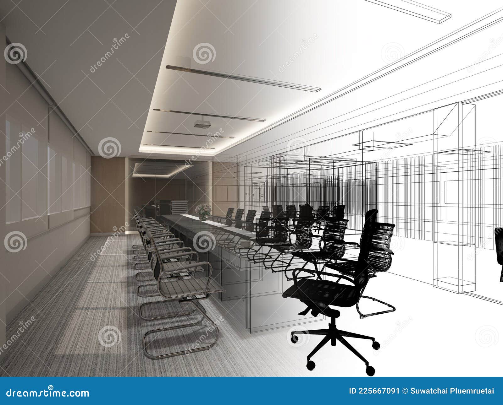 3d Rendering , Interior Conference Room Stock Illustration ...