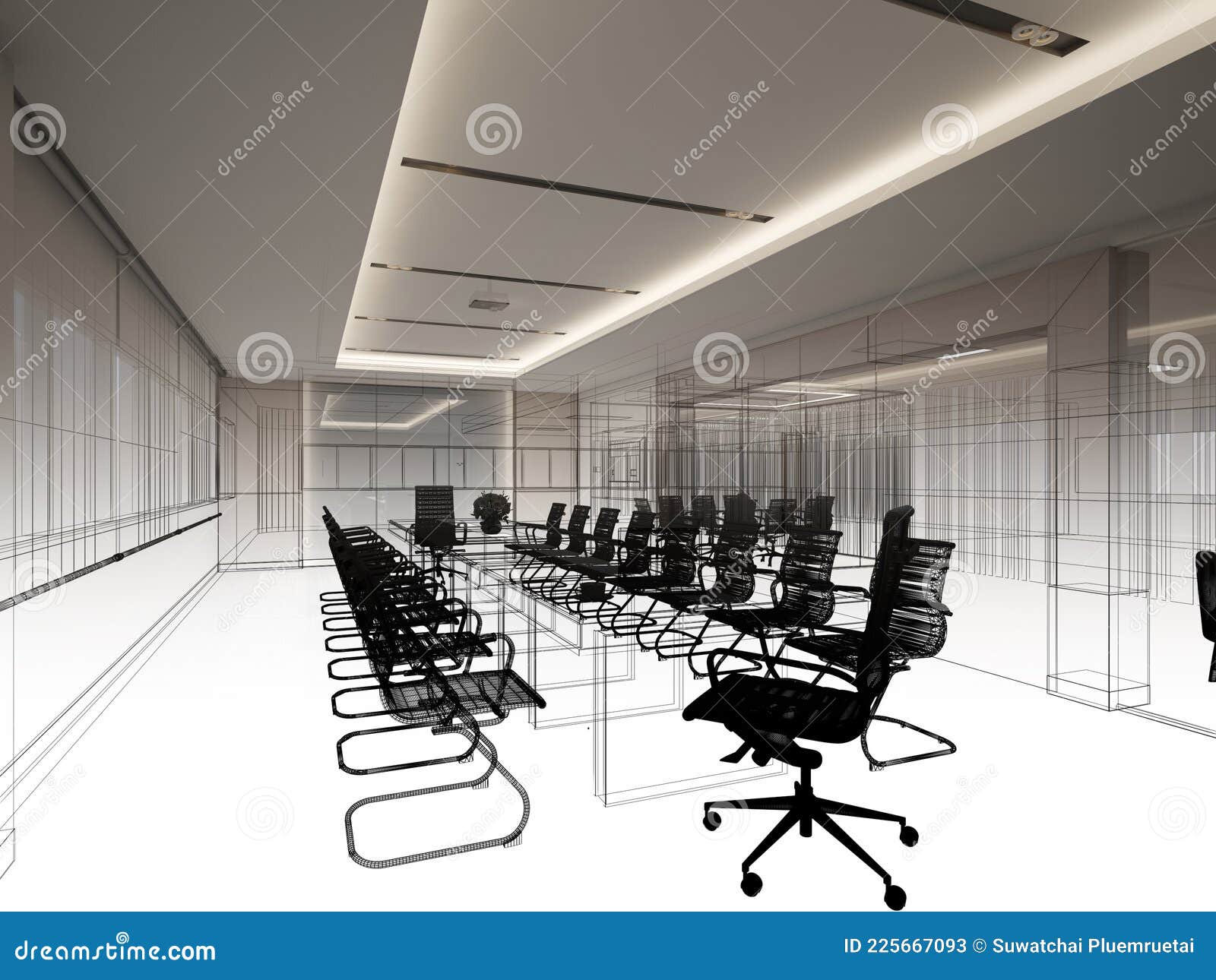 3d Rendering . Interior Conference Room Stock Illustration ...