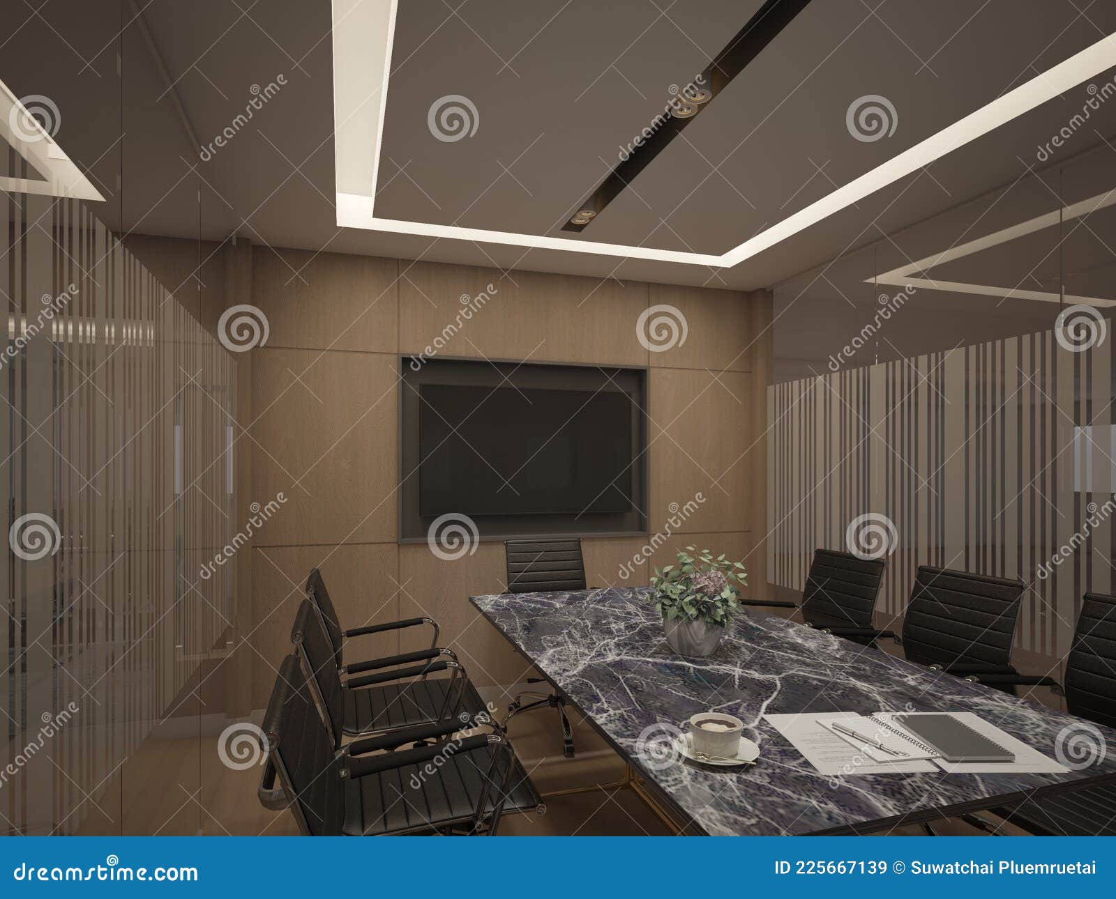3d Rendering , Interior Conference Room Stock Illustration ...