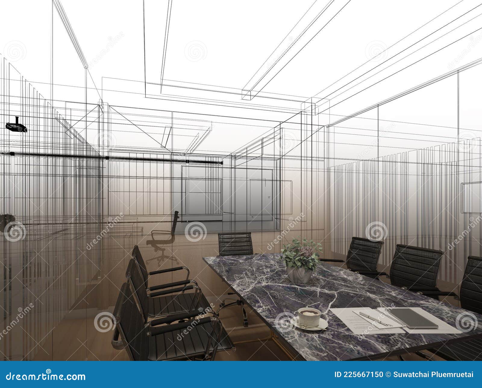 3d Rendering , Interior Conference Room Stock Illustration ...