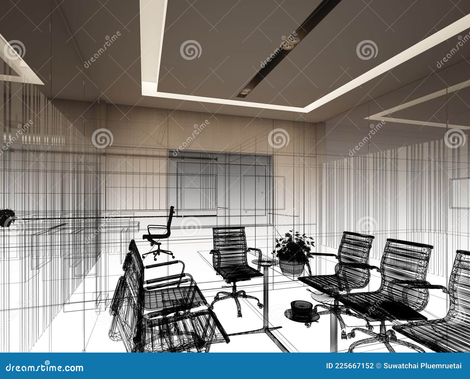 3d Rendering , Interior Conference Room Stock Illustration ...