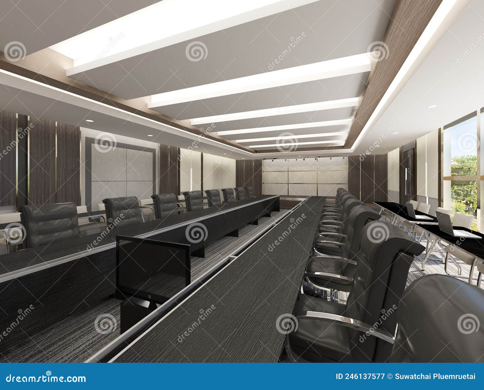 3d Rendering of Interior Conference Room Stock Illustration ...