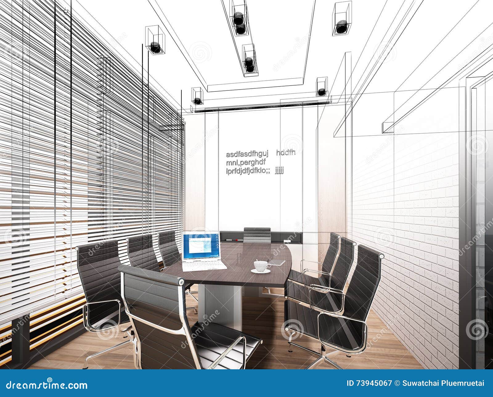 3d Rendering of Interior Conference Room, Stock Illustration ...