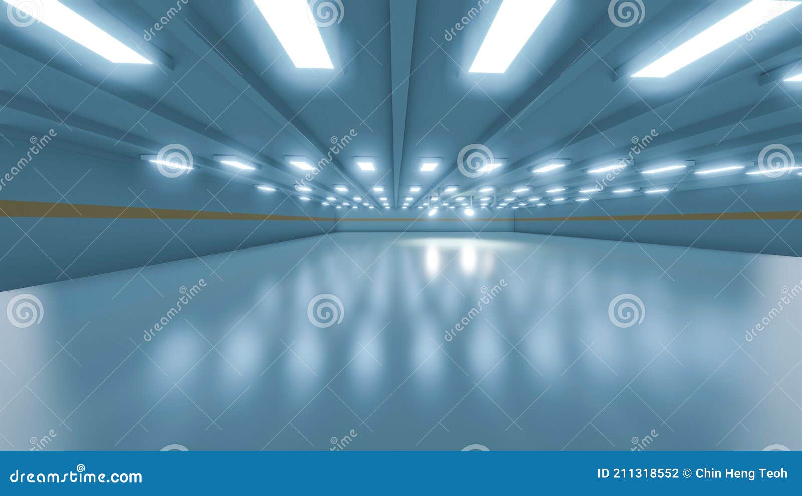 3d Rendering Interior Empty Factory Space Stock Illustration ...