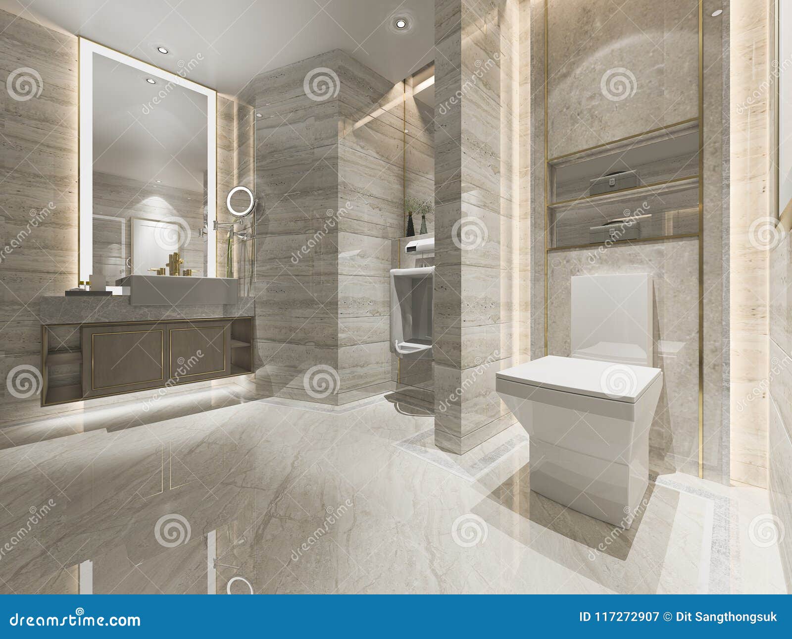 3d Rendering Luxury Modern Design Bathroom and Toilet Stock ...