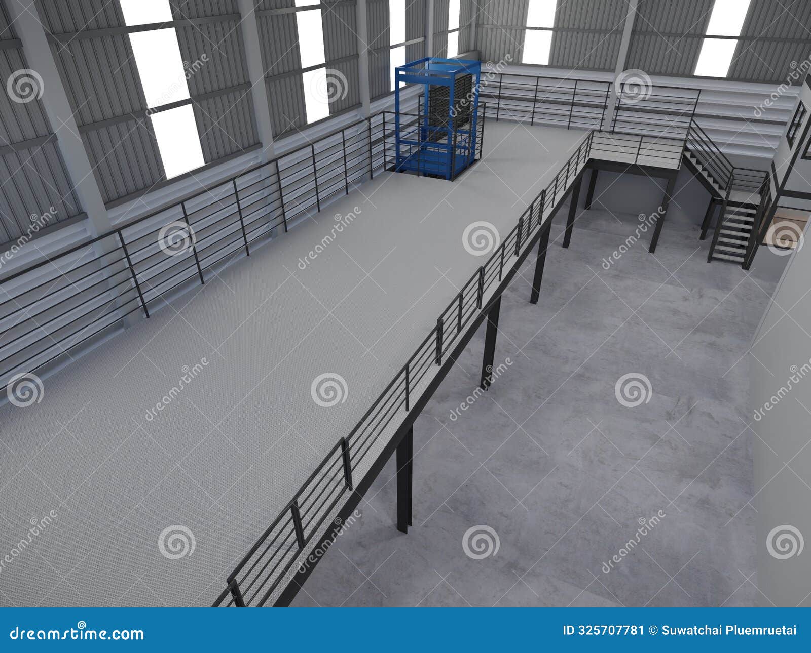 3d Rendering of Interior Warehouse Stock Illustration - Illustration of ...