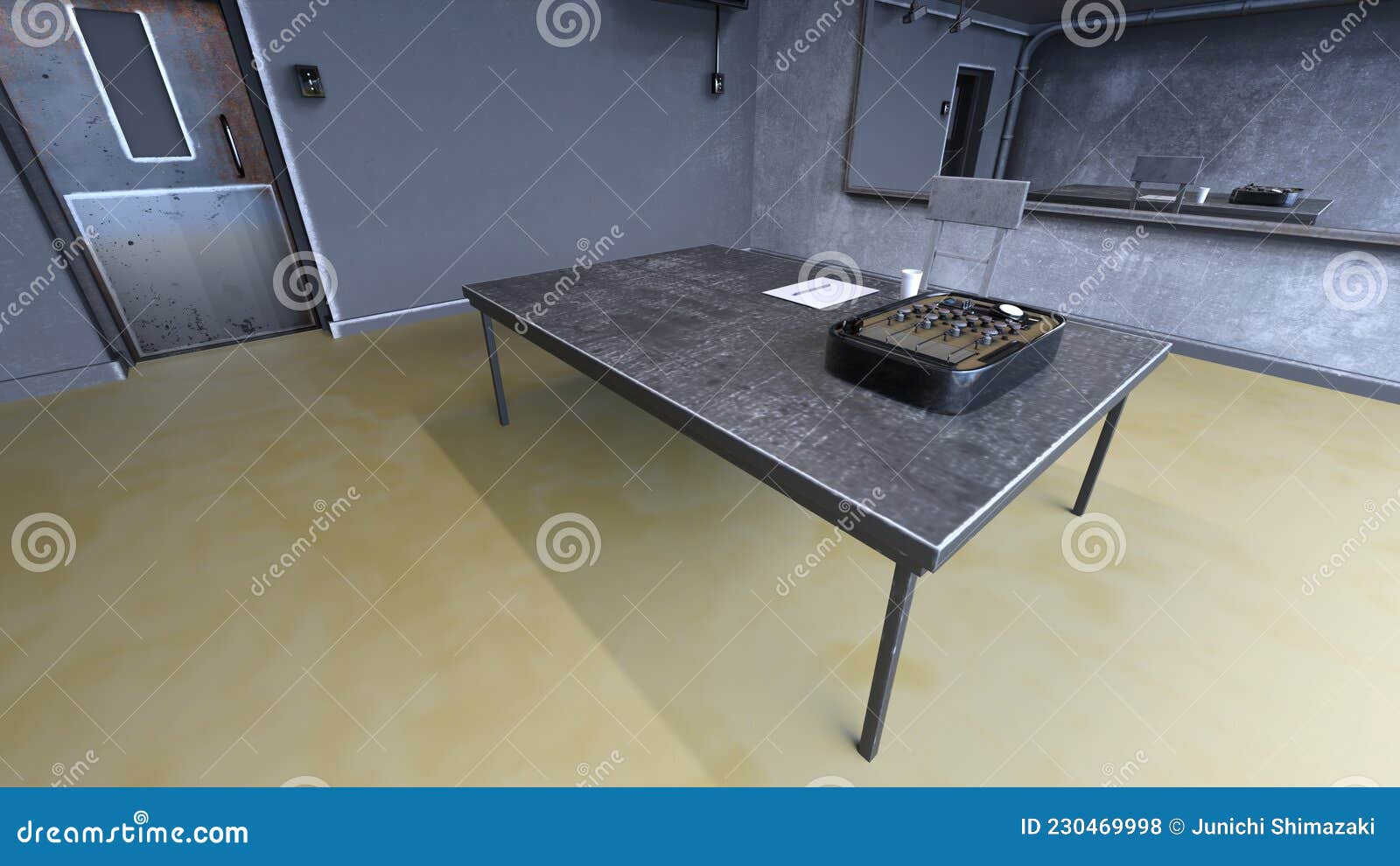Interrogation Room In Police Station, Interior Cartoon Vector ...