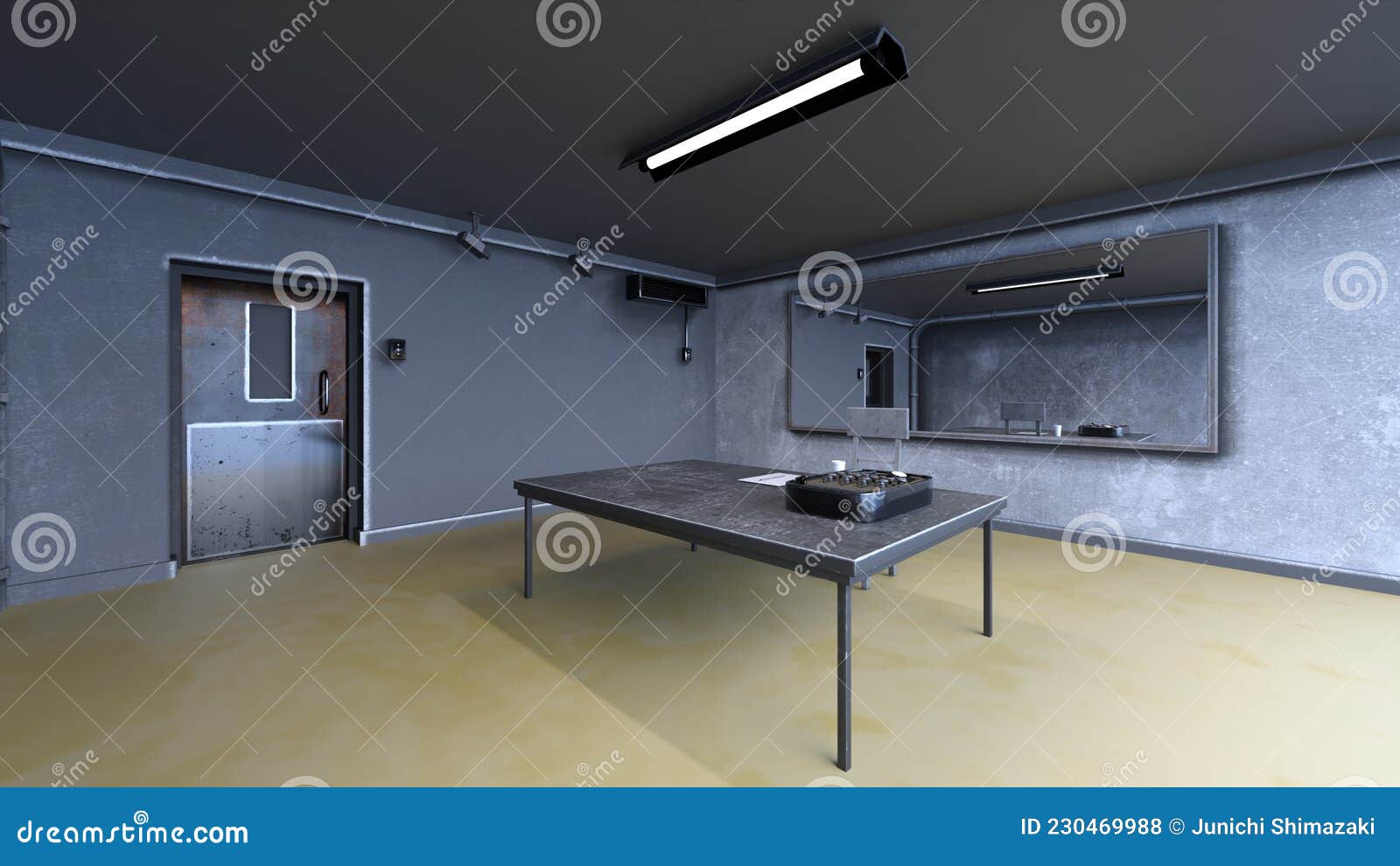 3D Rendering of the Interrogation Room Stock Illustration ...