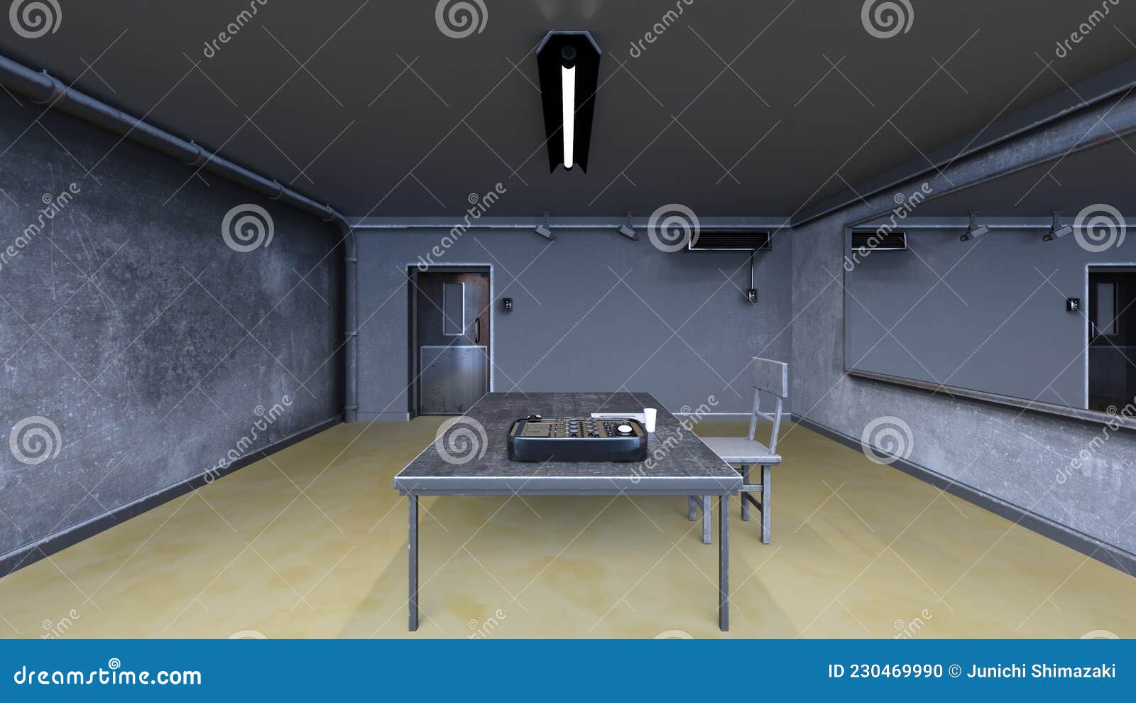Interrogation Room In Police Station Interior Cartoon Vector ...
