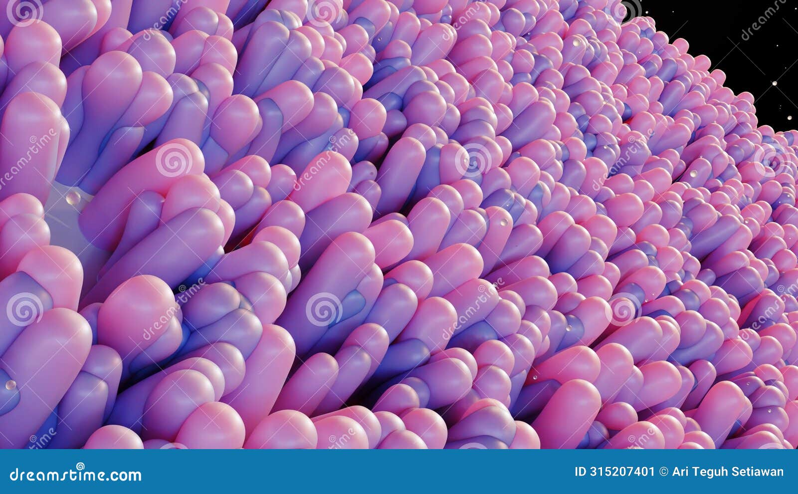 3d Rendering of the Intestinal Epithelium Cells Stock Illustration ...