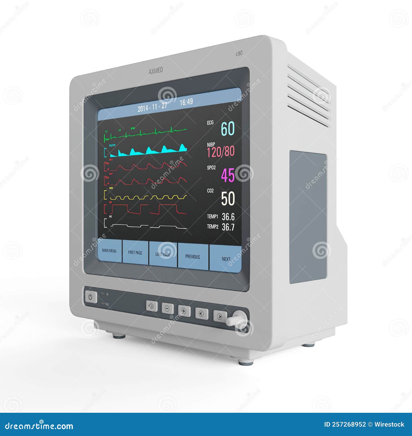 3D Rendering Of An Intra-aortic Balloon Pump Machine Screen On White ...