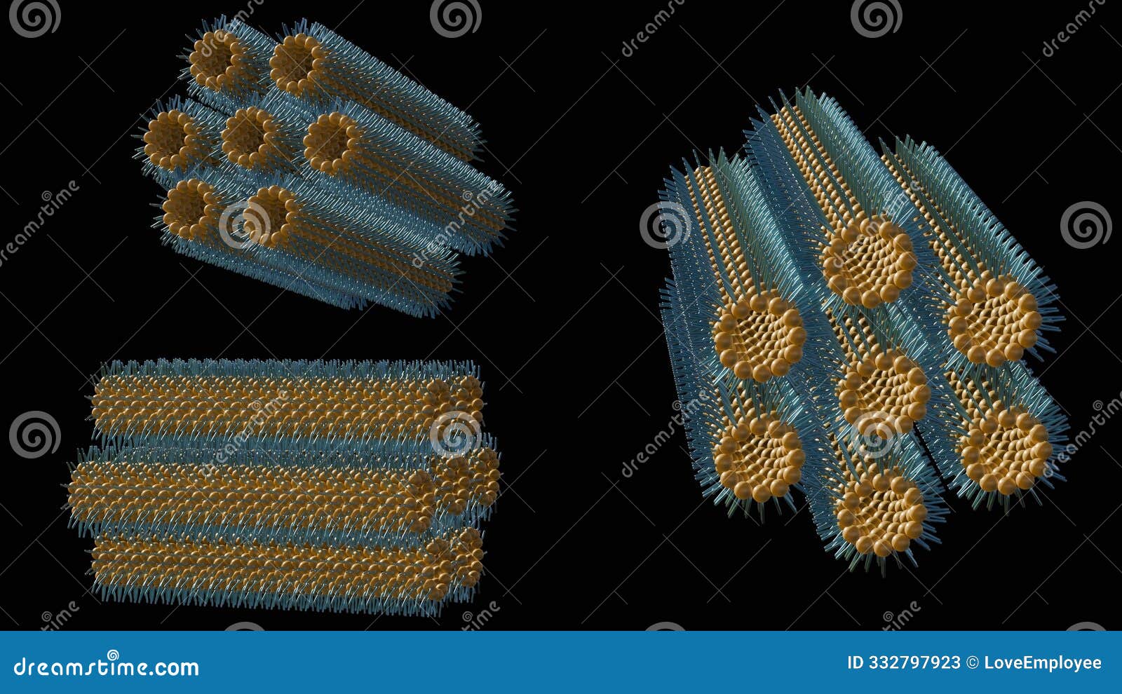 3d Rendering of Inverse Hexagonal Phase. Stock Illustration ...