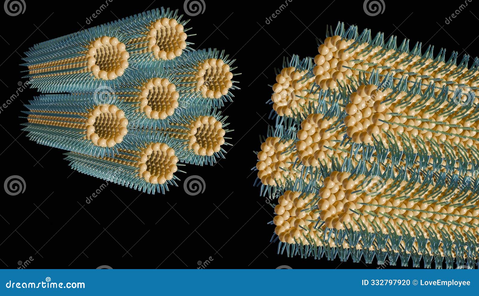 3d Rendering of Inverse Hexagonal Phase. Stock Illustration ...