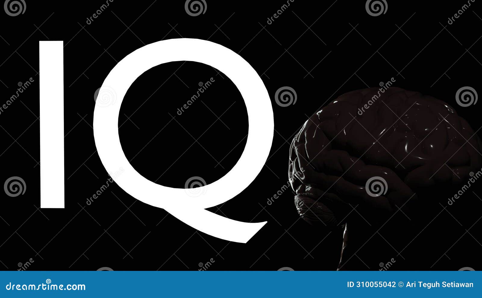 IQ or Brain Intelligence To Brain Structure Stock Illustration ...