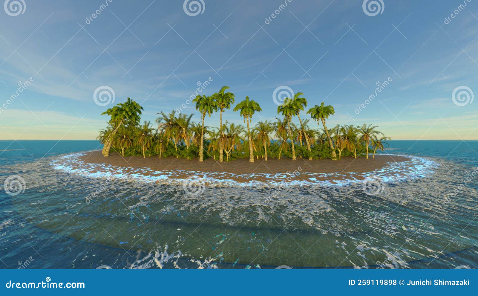 3D rendering of the island stock illustration. Illustration of nature ...