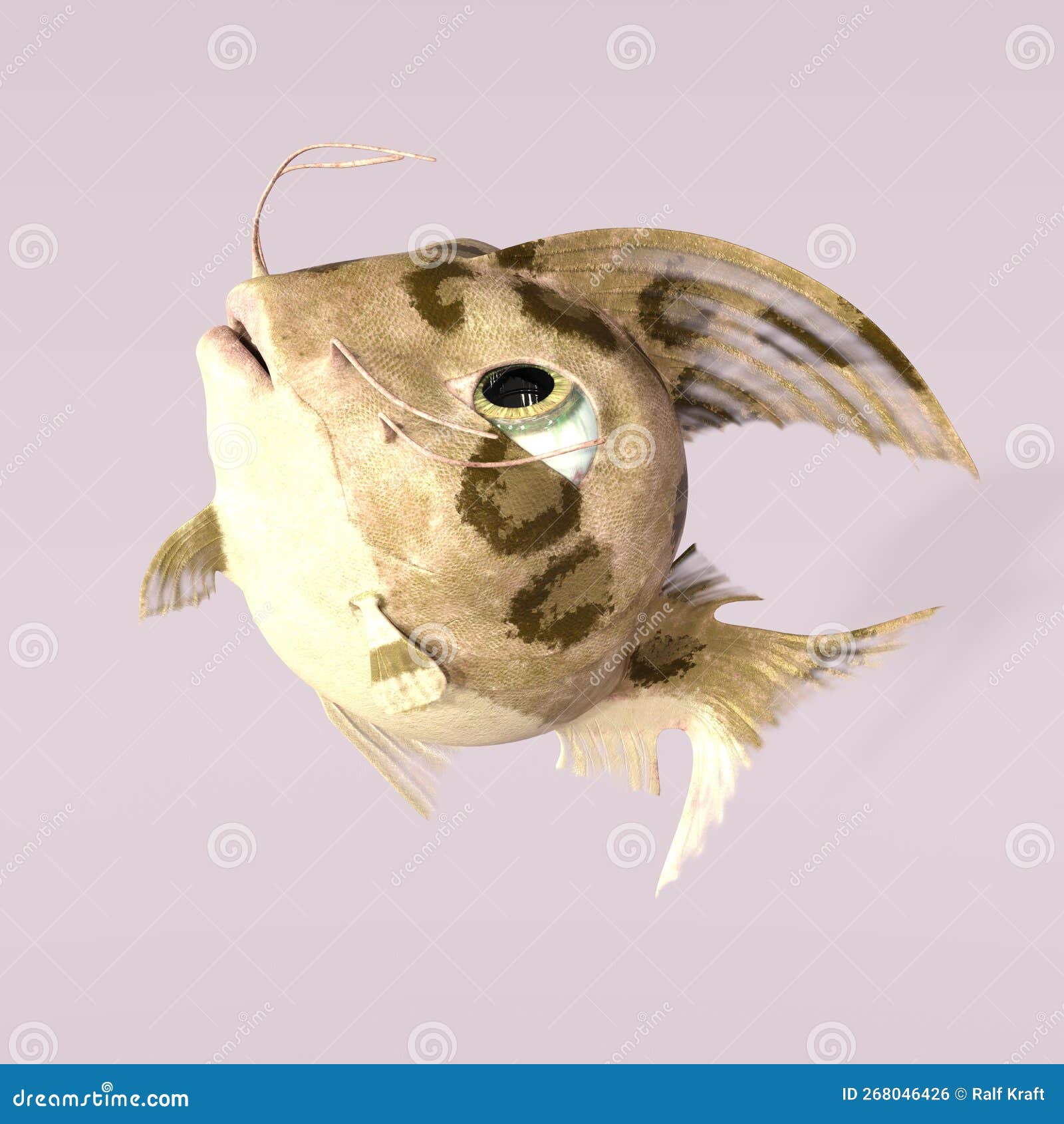 3d-illustration of an Isolated Colorful Alien Fantasy Fish Creature ...