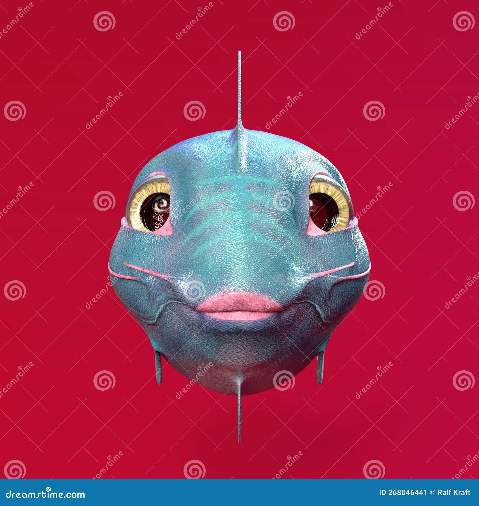 3d-illustration of an Isolated Colorful Alien Fantasy Fish Creature ...