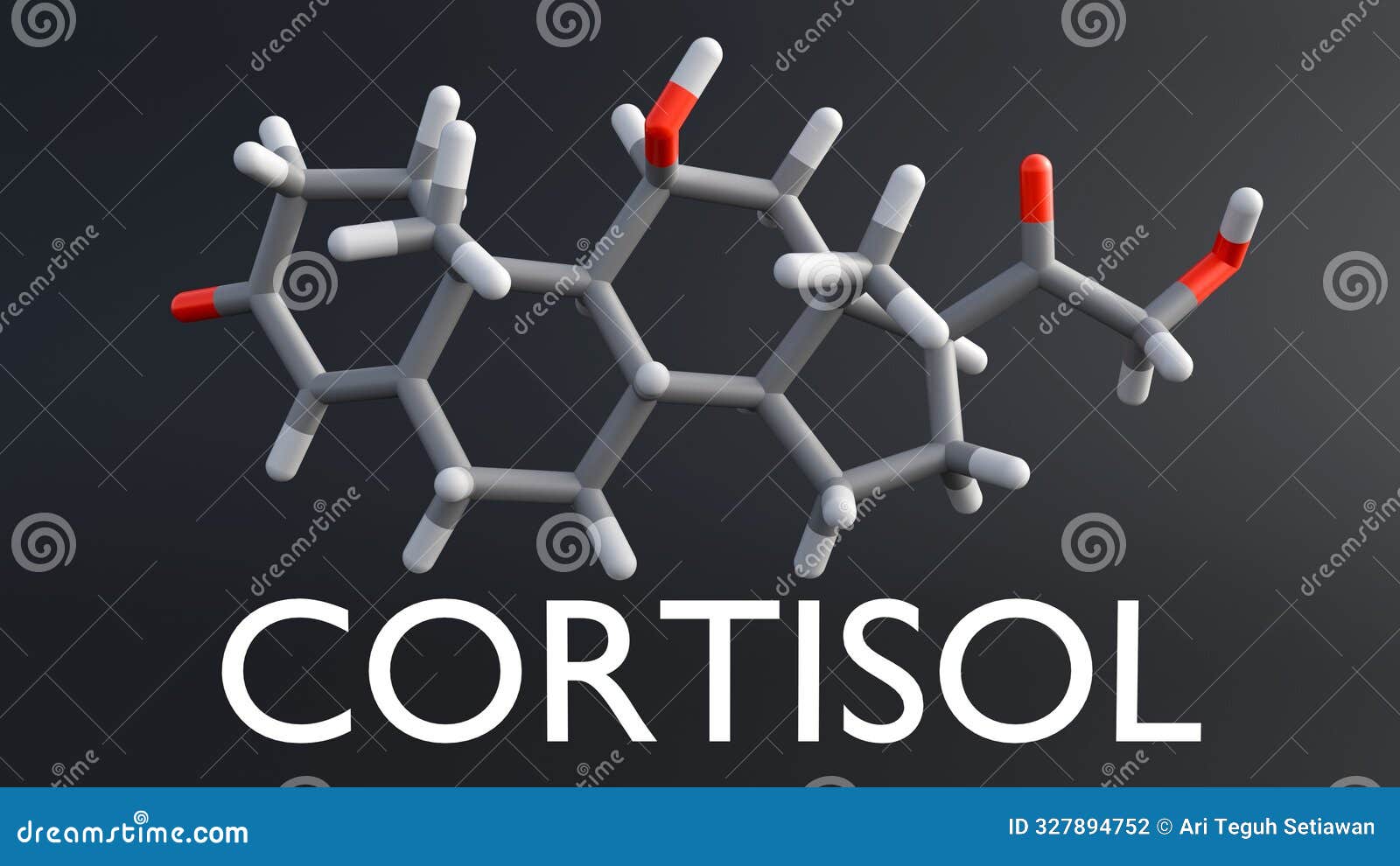 3D Rendering of Isolated Cortisol Molecules Stock Illustration ...