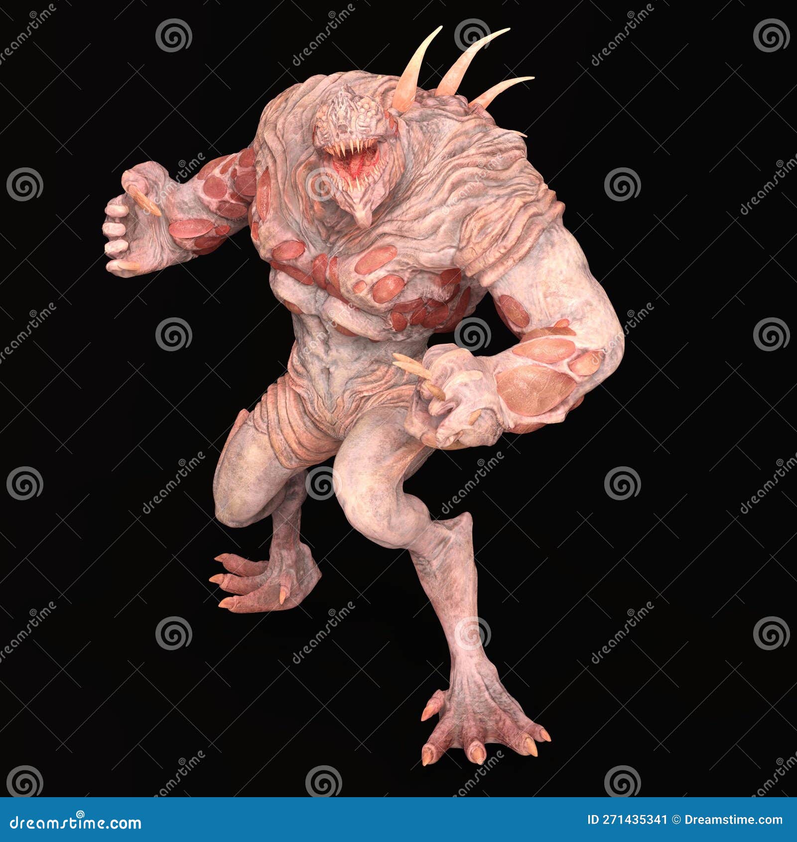 3D-illustration of an Isolated Dangerous Alien Very Strong with Razor ...