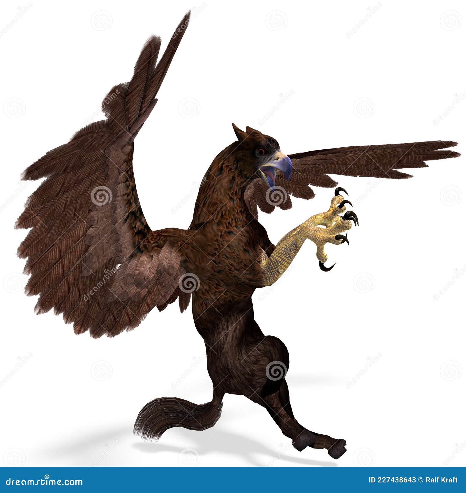 3d-illustration of an Isolated Griffin Fantasy Creature Stock ...