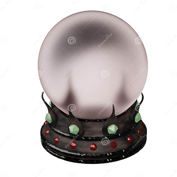 3D Rendering of Isometric Fortune Teller Magic Crystal Ball. Divination ...