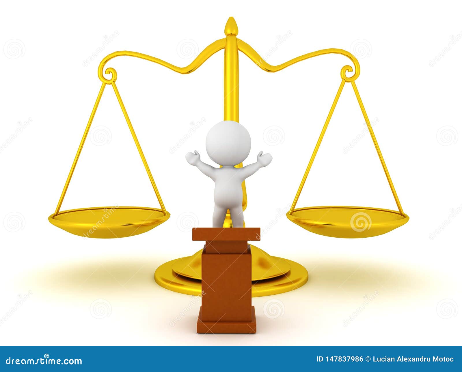 3D Rendering of Justice is Victorious Concept Stock Illustration ...