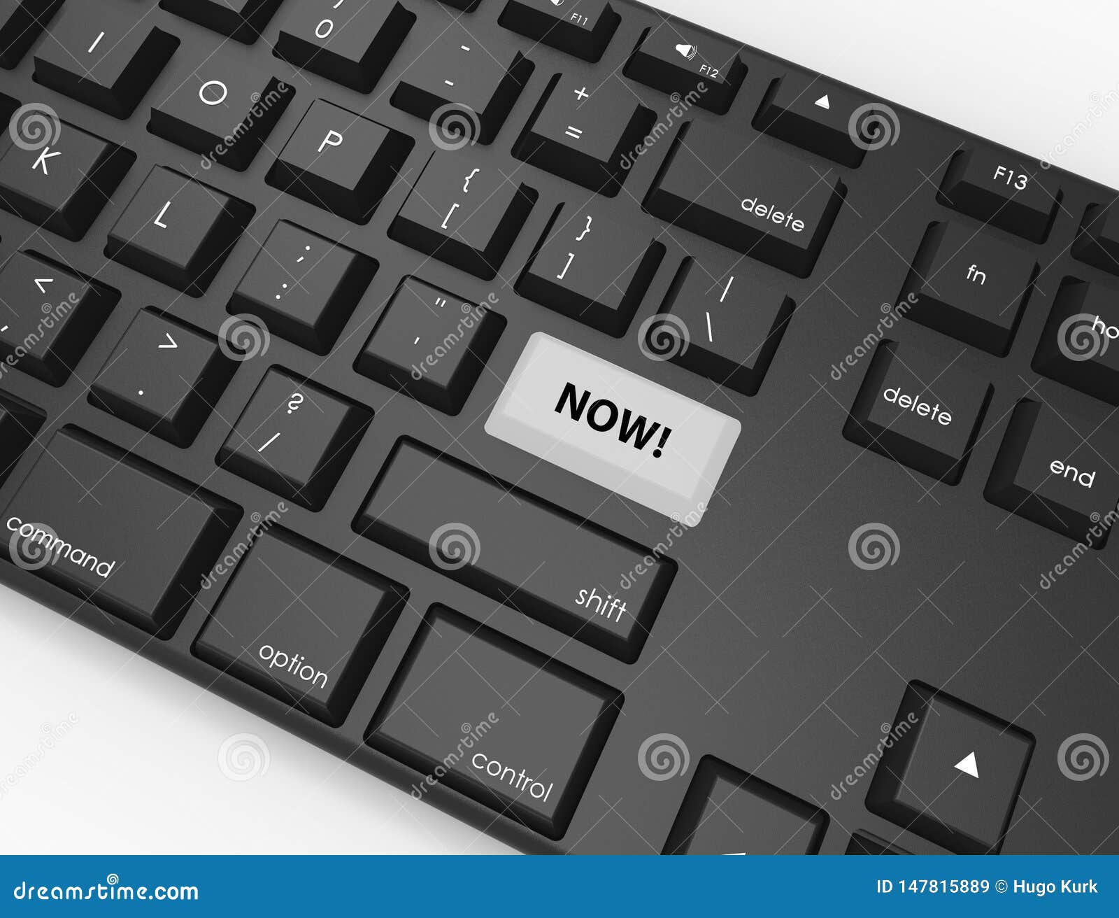 Keyboard with a Highlighted Button Saying Now! Stock Illustration ...