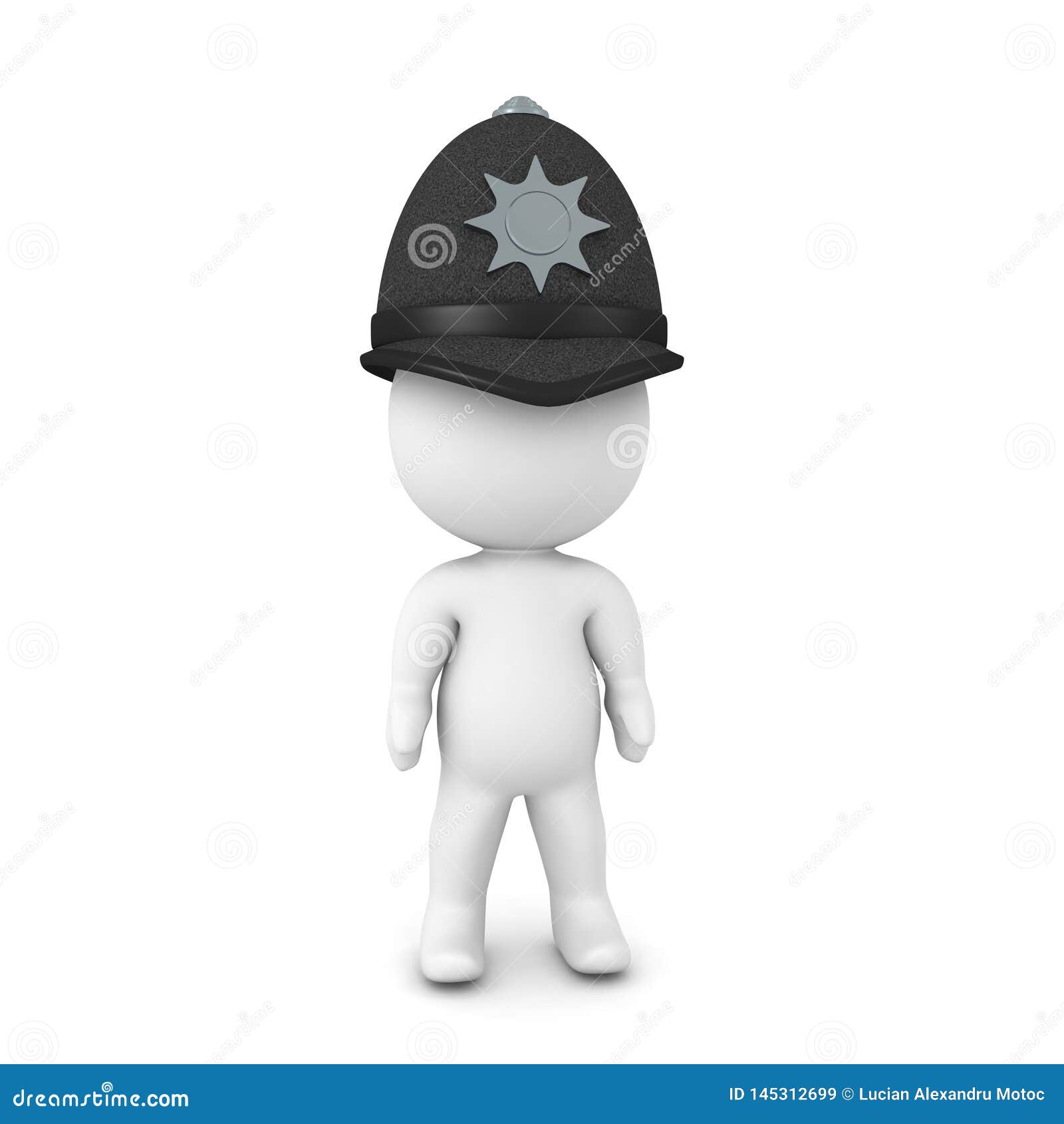 3D Rendering of Keystone Cop Stock Illustration - Illustration of bobby ...