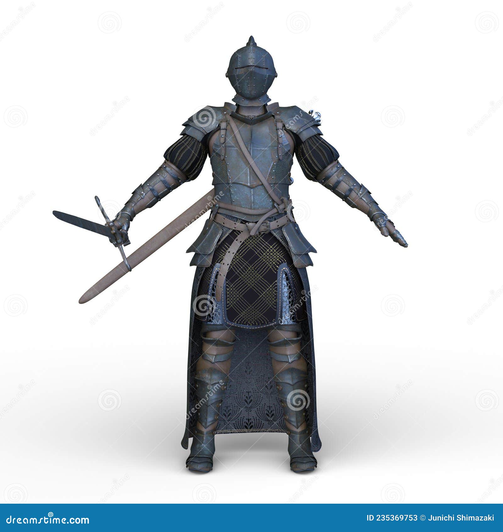 3D rendering of a knight stock illustration. Illustration of figures ...