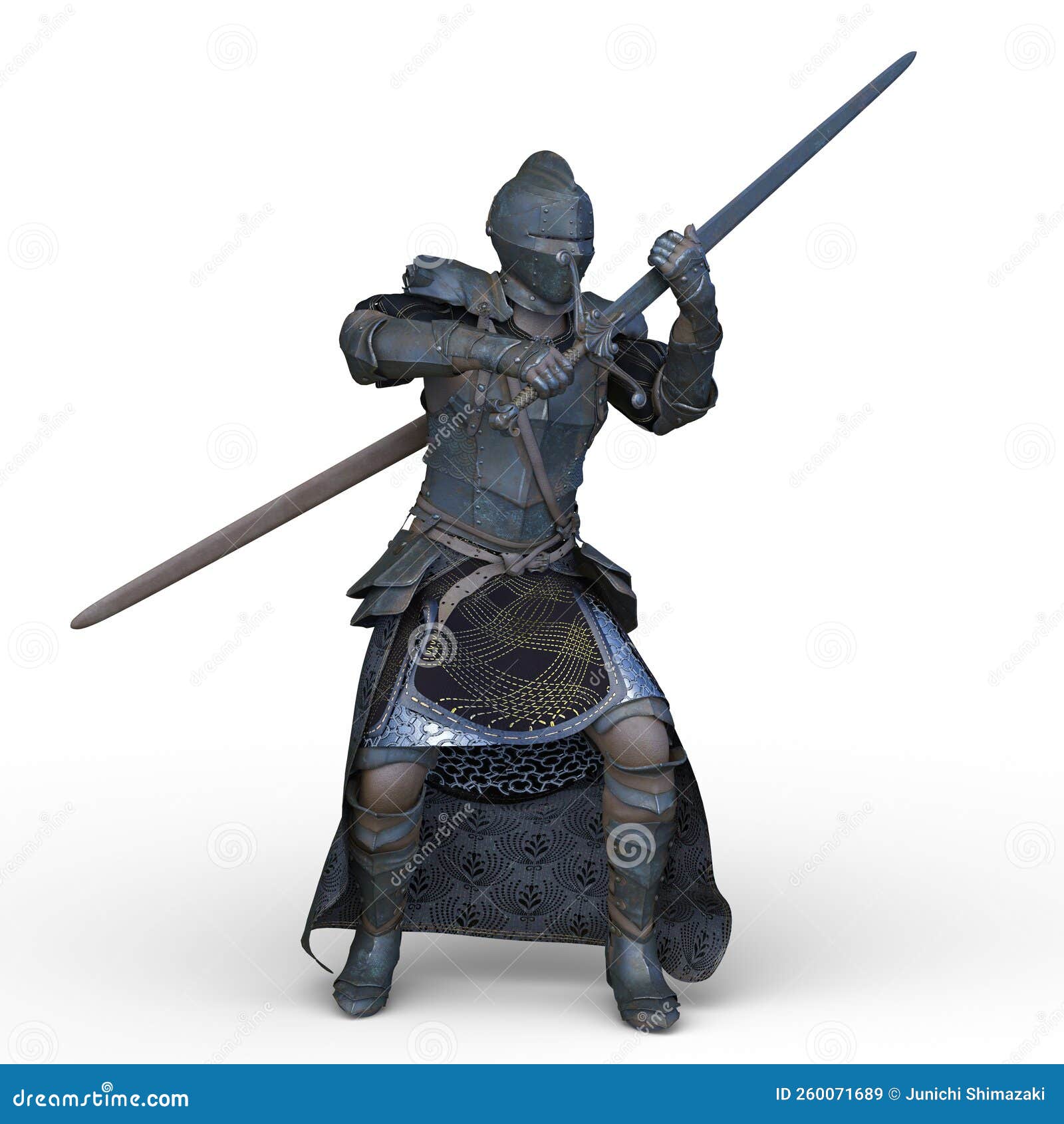 3D rendering of a knight stock illustration. Illustration of medieval ...