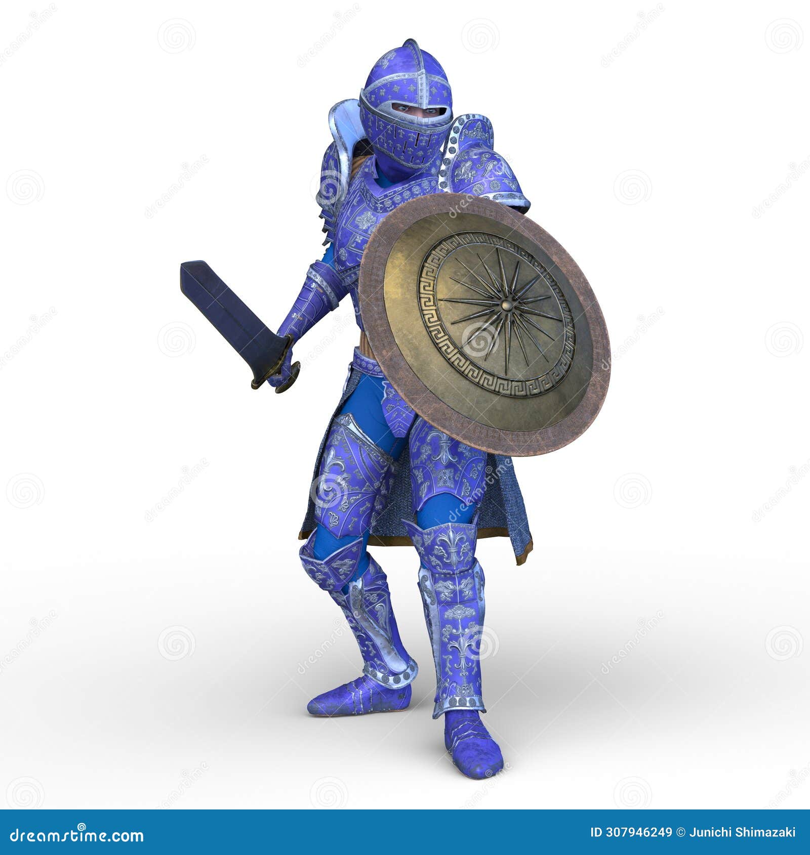 3D rendering of a knight stock illustration. Illustration of pose ...