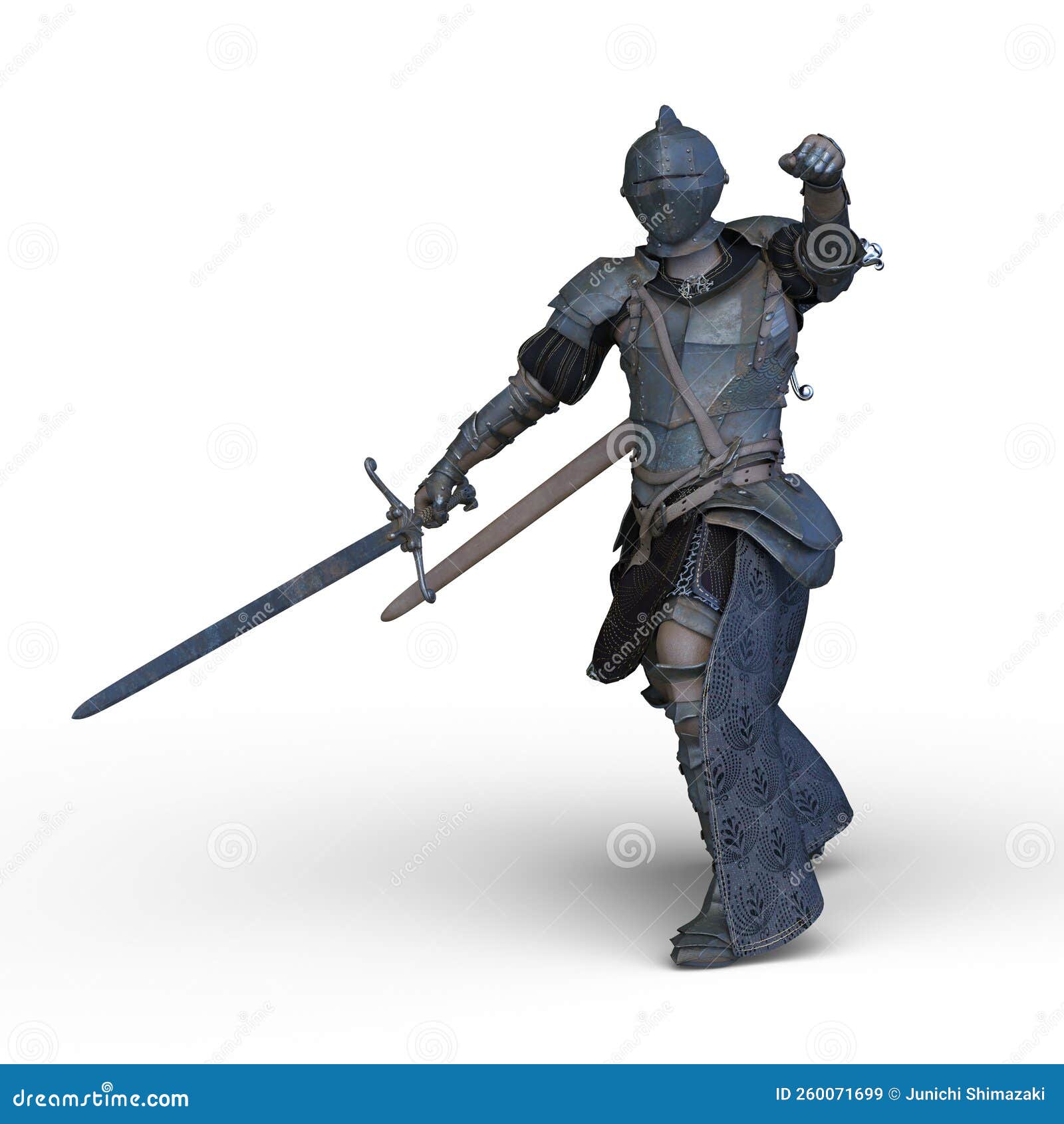 3D rendering of a knight stock illustration. Illustration of body ...