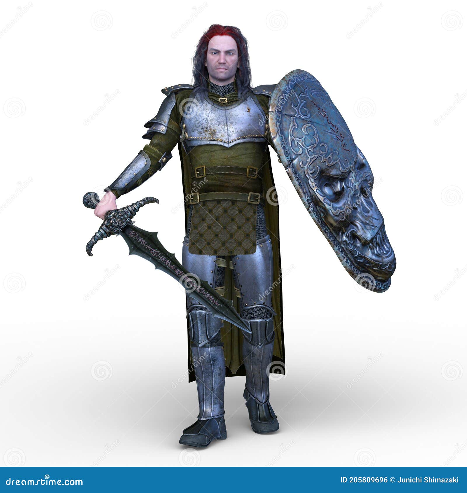 3D rendering of Knight man stock illustration. Illustration of model ...