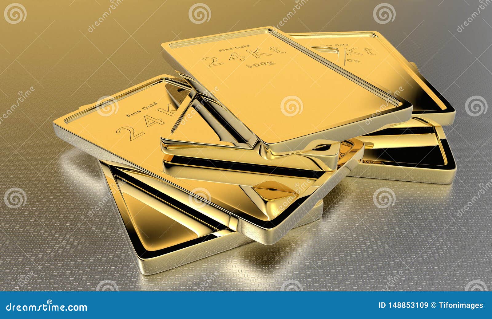 24kt gold ingots stock illustration. Illustration of financial - 148853109