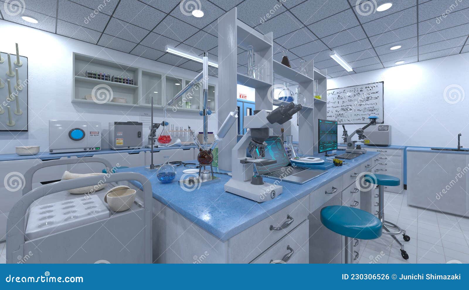 3D Rendering of the Laboratory Stock Illustration - Illustration of ...