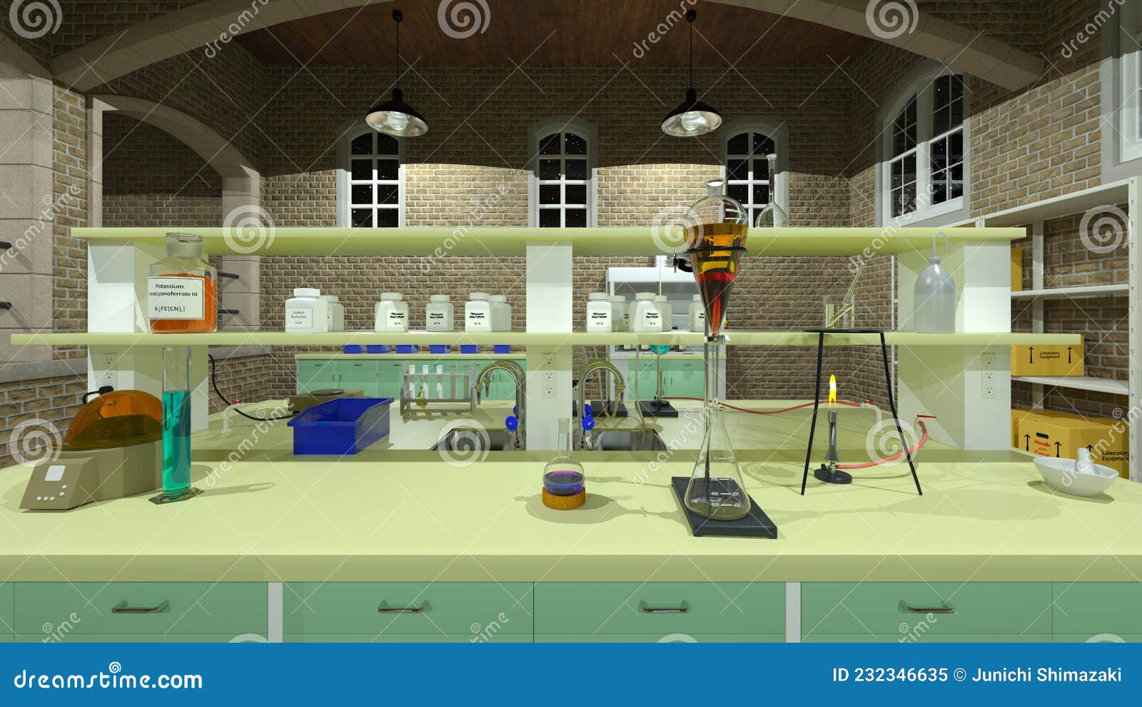 3D Rendering of the Laboratory Stock Illustration - Illustration of ...