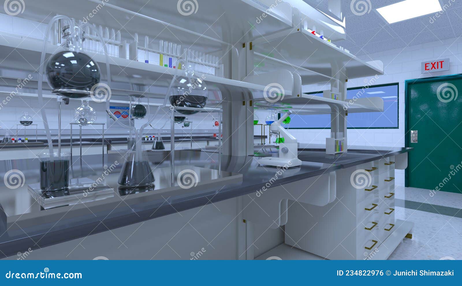 3D Rendering of the Laboratory Stock Illustration - Illustration of ...