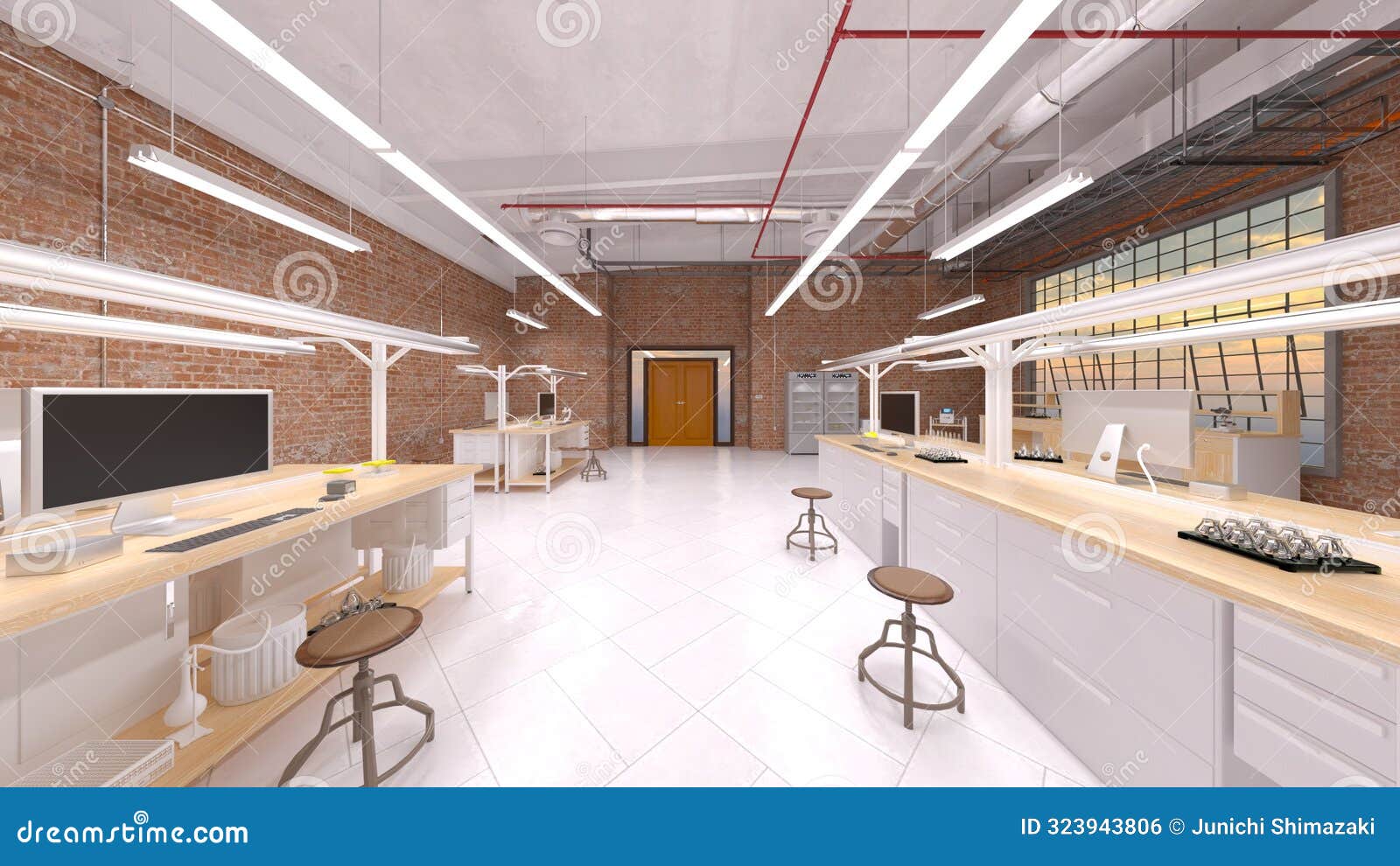3D Rendering of the Laboratory Stock Illustration - Illustration of ...