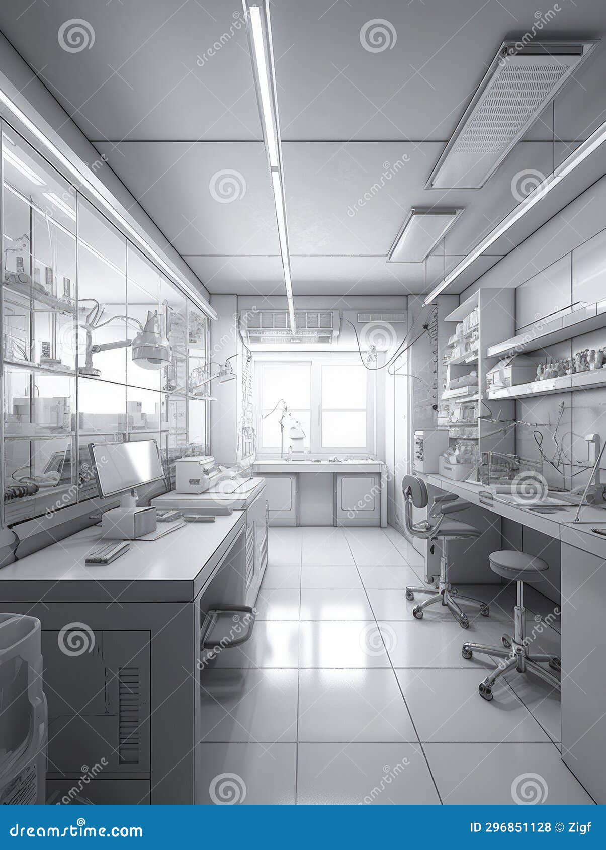 3d Rendering of a Laboratory Stock Illustration - Illustration of ...