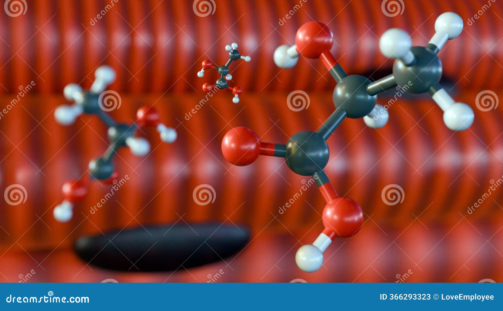 Lactic Acid, Alphahydroxy Acid. Molecular Structure 3d Rendering ...