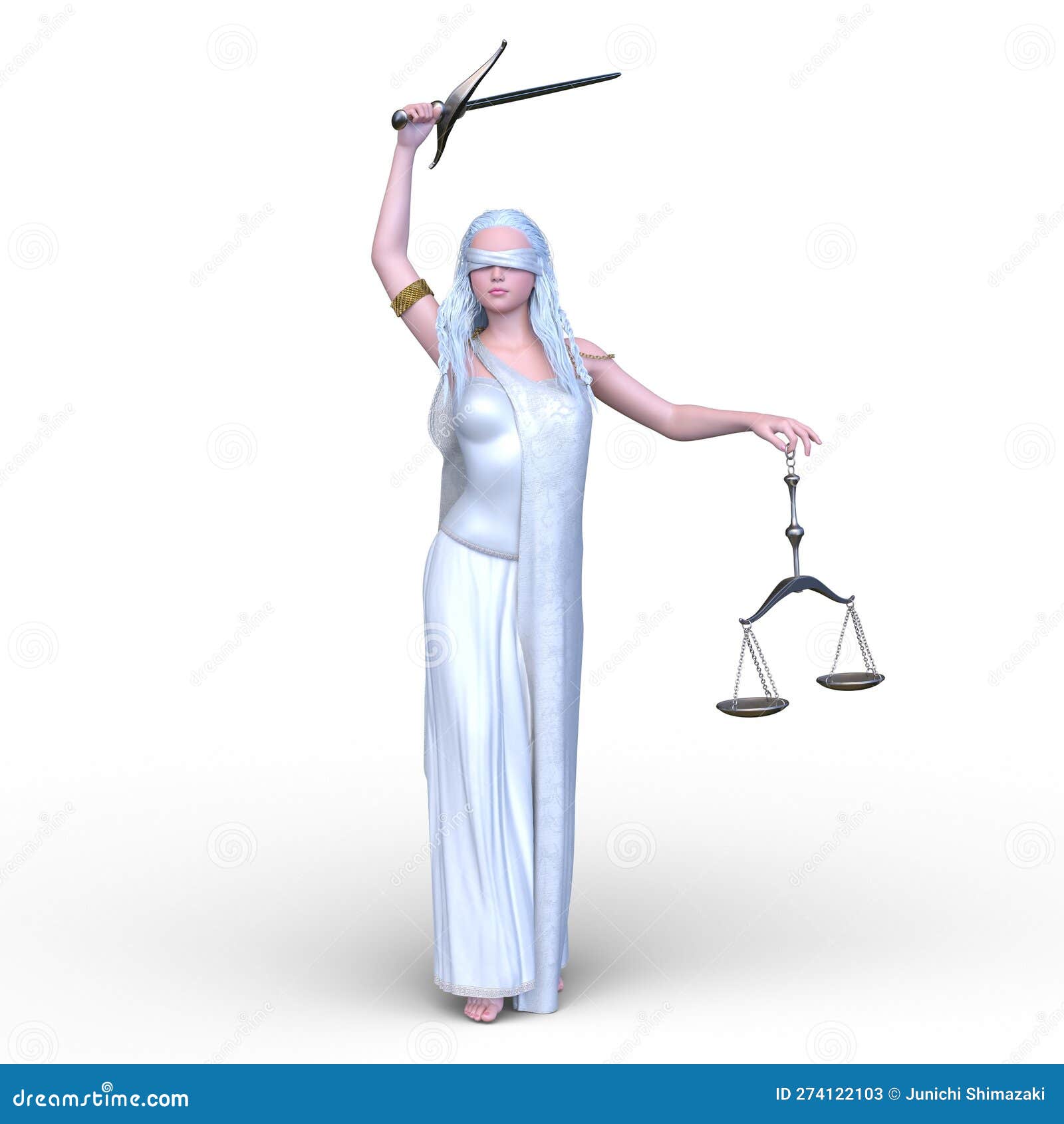 3D Rendering of the Lady Justice Stock Illustration - Illustration of ...