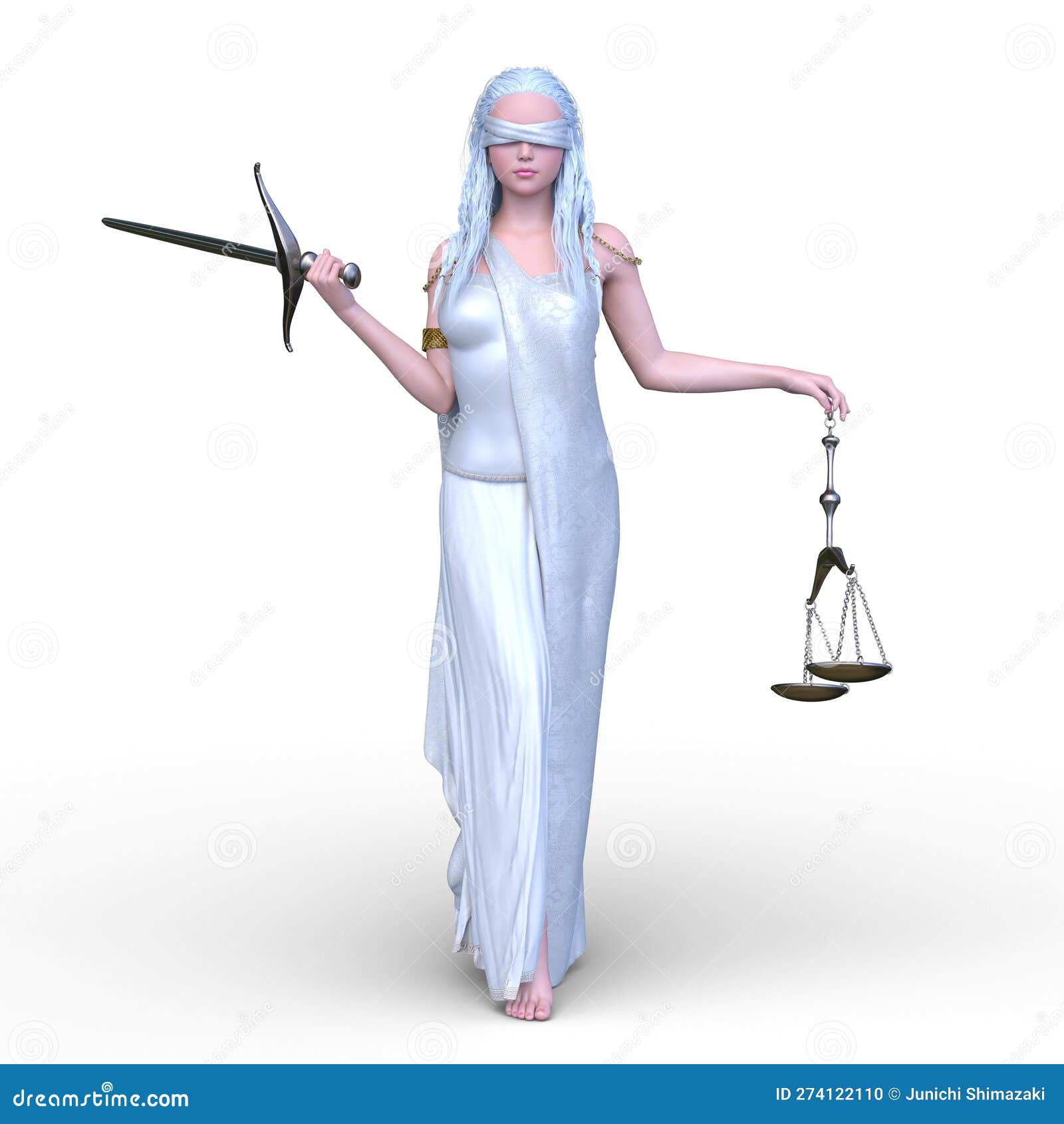 3D Rendering of the Lady Justice Stock Illustration - Illustration of ...