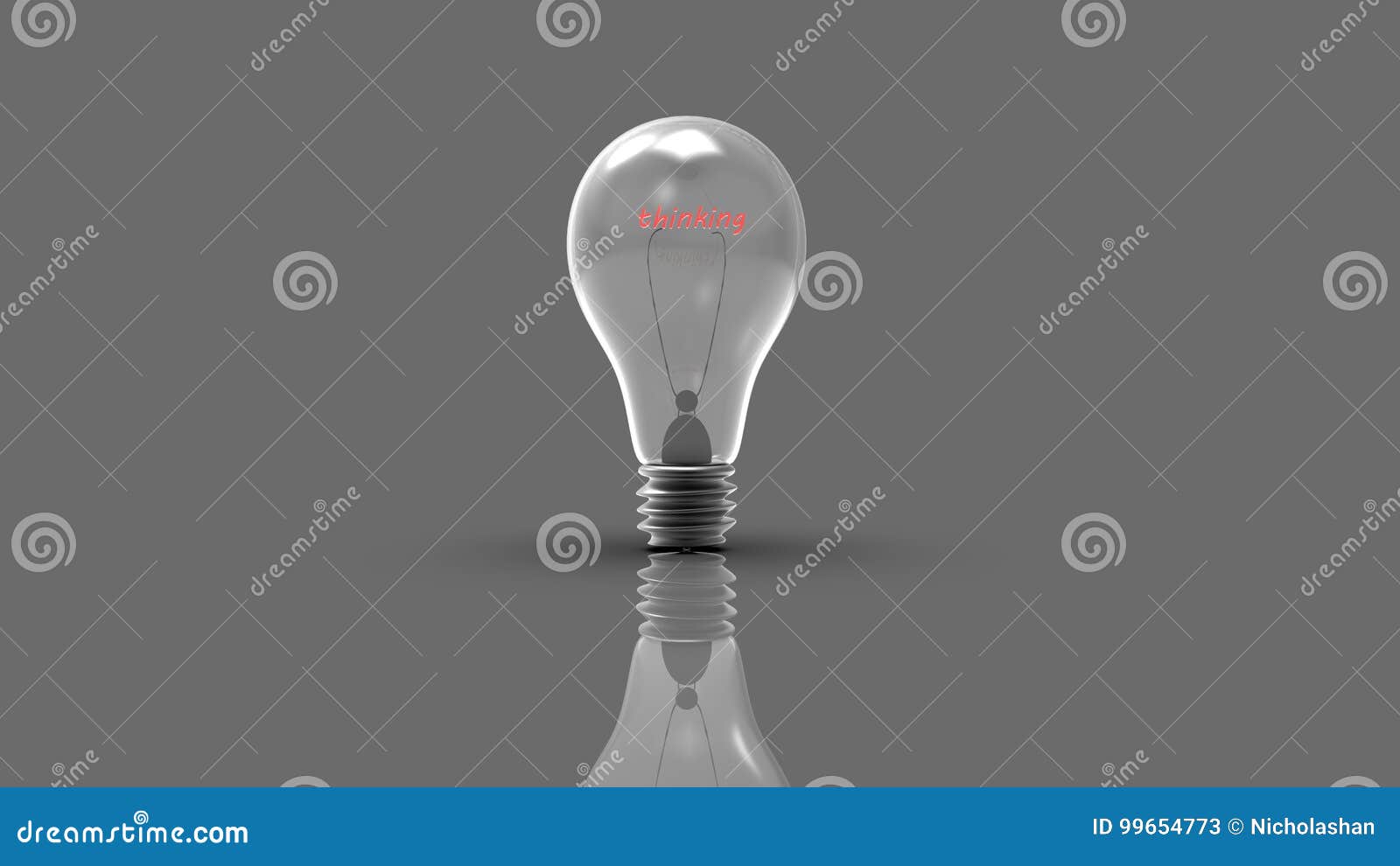 3d Rendering of Lamp Bulb Icon with Thinking Workding Inside Stock ...
