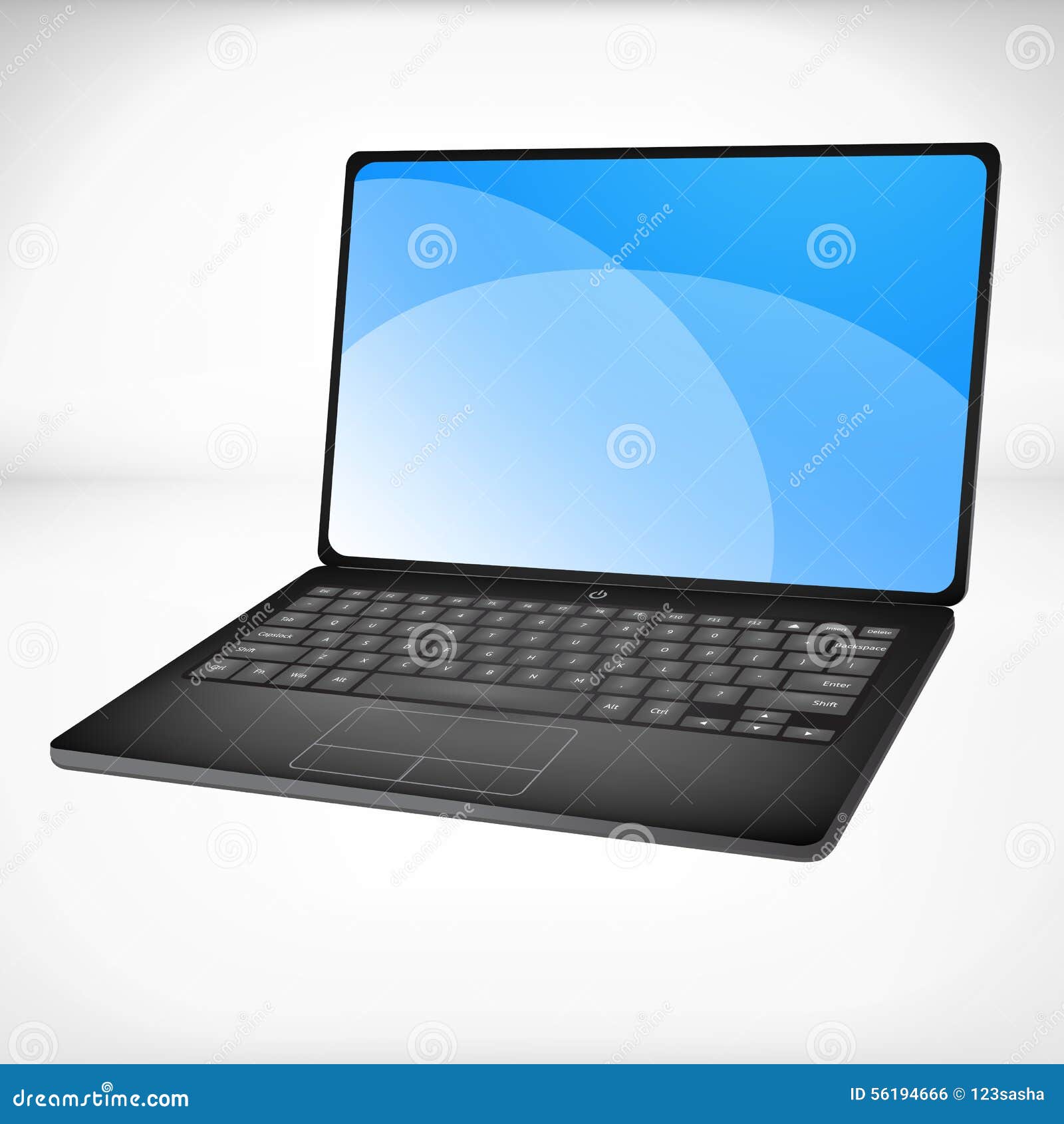 3d rendering of a laptop stock vector. Illustration of education - 56194666