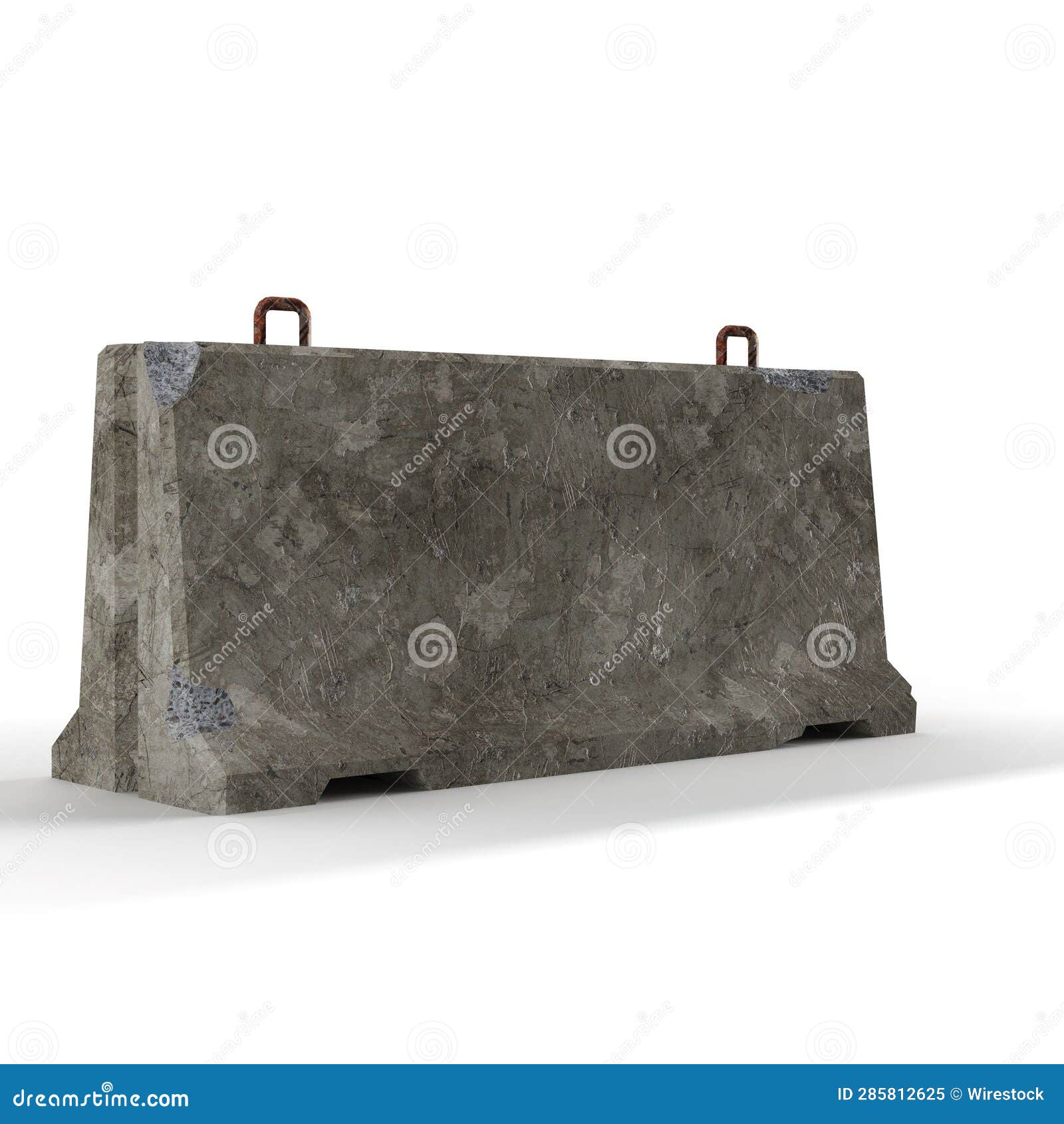 3D Rendering of a Huge Concrete Block Model Isolated on a White ...